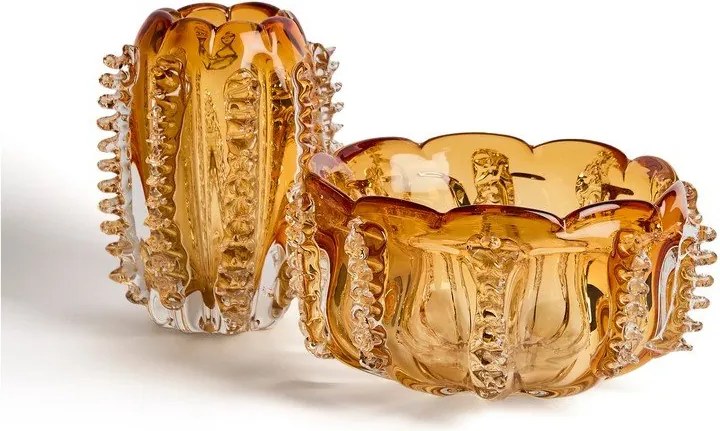 Oranžová skleněná ručně vyrobená váza (výška 23 cm) Nicora – Kave Home