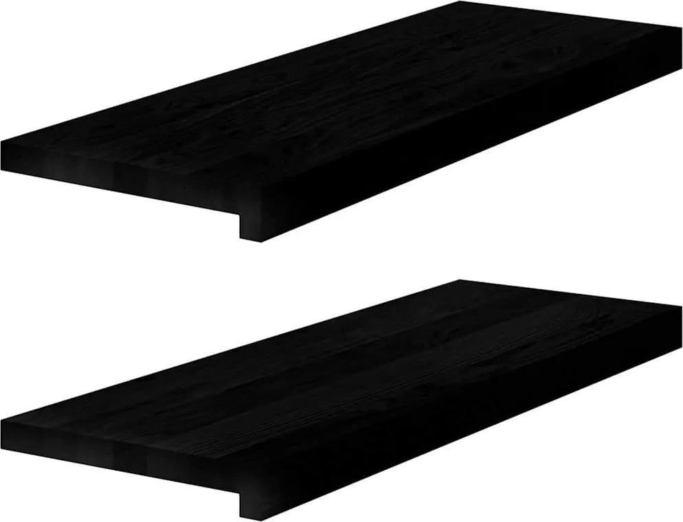 Nášlapy na schody 2 ks hnědo-černé 70x25x2 cm masivní dub 3283796
