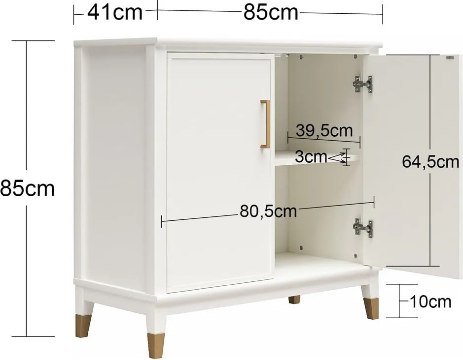 Zelená skříňka 86x85x41 cm Westerleigh – CosmoLiving by Cosmopolitan