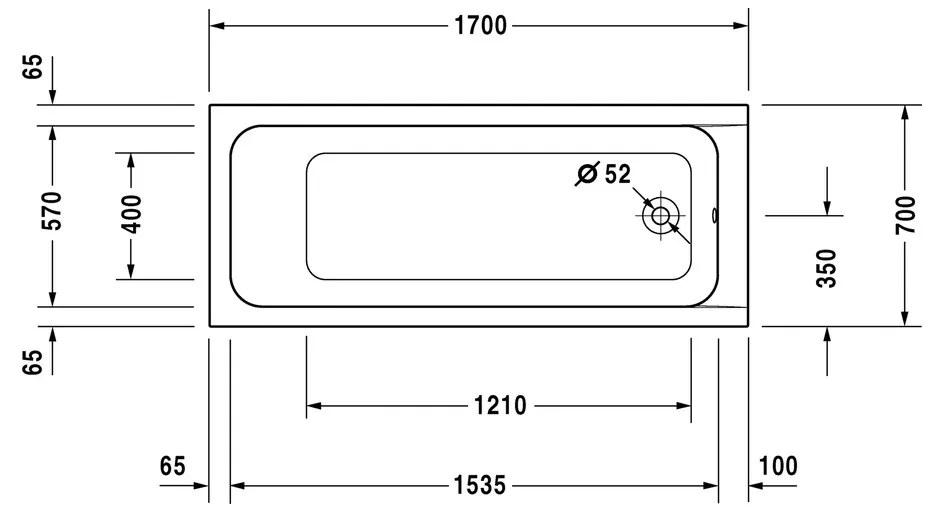 Duravit D-Code - vana 170x70 cm 700098000000000