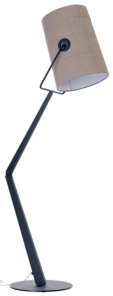 Diesel Fork floor, podlahová lampa z antracitového kovu a šedé tkaniny, 2x25W E14, výška 170,4cm