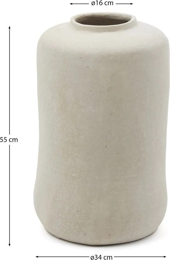Krémová vysoká váza z papírmaše (výška 55 cm) Serina – Kave Home