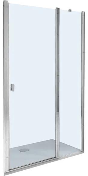 Ravak Chrome Sprchové dveře s pevným segmentem 120 cm, Alu/Transparent 0QVGCC00Z1 CSD2-120