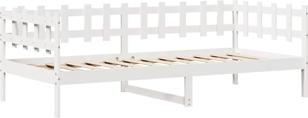 Válenda se zásuvkami bílá 80 x 200 cm masivní borovice 3302133