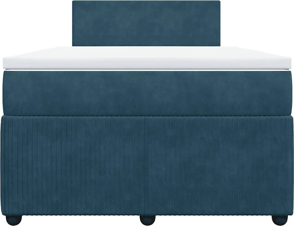 Box spring postel s matrací modrá 120 x 200 cm samet 3287708