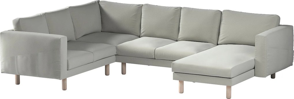 Potah na pohovku IKEA Norsborg rohová, 5-místná se šezlongem barva zelená látka sametová