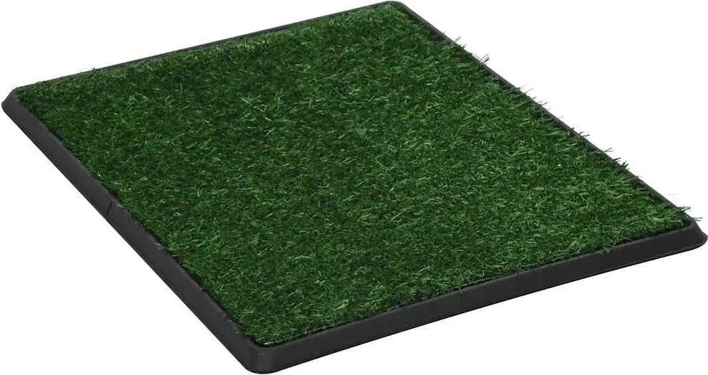 Toaleta pro psy s nádobou a umělou trávou zelená 64x51x3 cm WC 170768