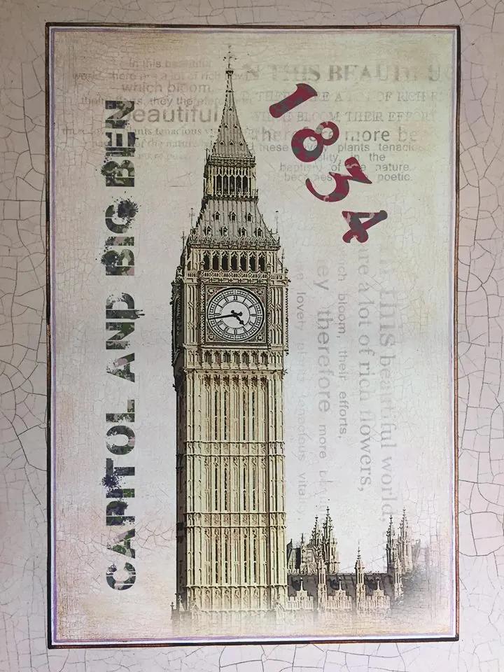 Dejtonazed Obraz Londýn (Capitol and Big Ben 1834), 70×50 cm