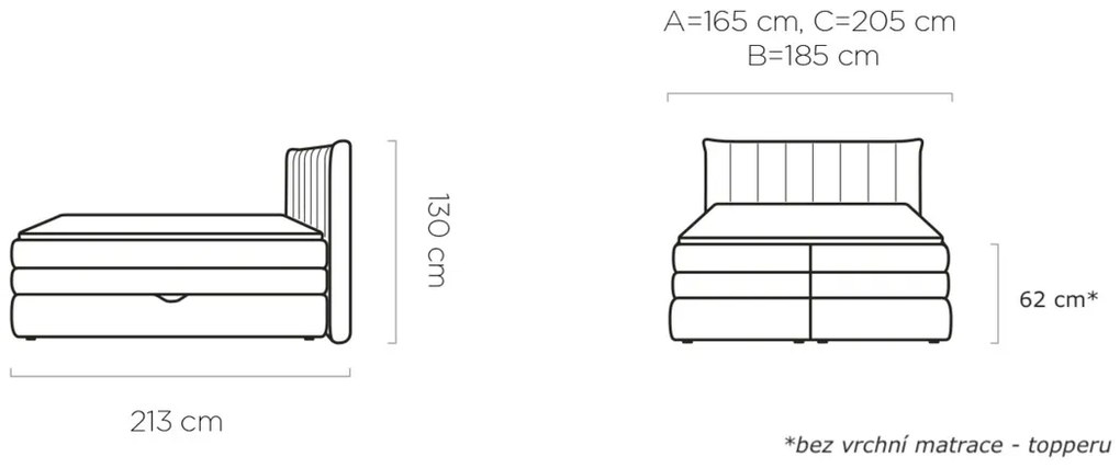 Wersal Postel Boxspring Amber (180)