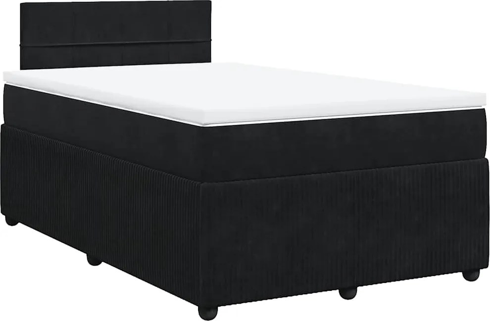 Box spring postel s matrací černá 120 x 190 cm samet 3289988