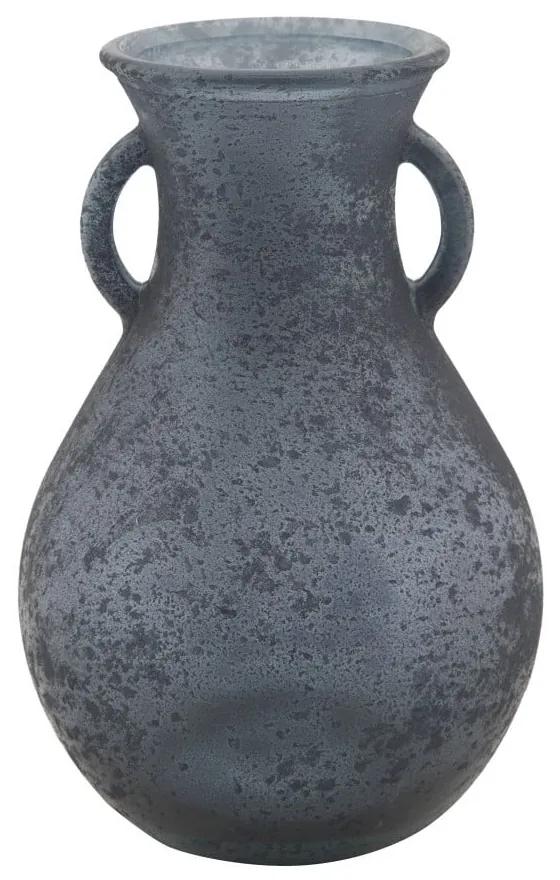 Modrá váza z recyklovaného skla Mauro Ferretti Anfora, ⌀ 15 cm