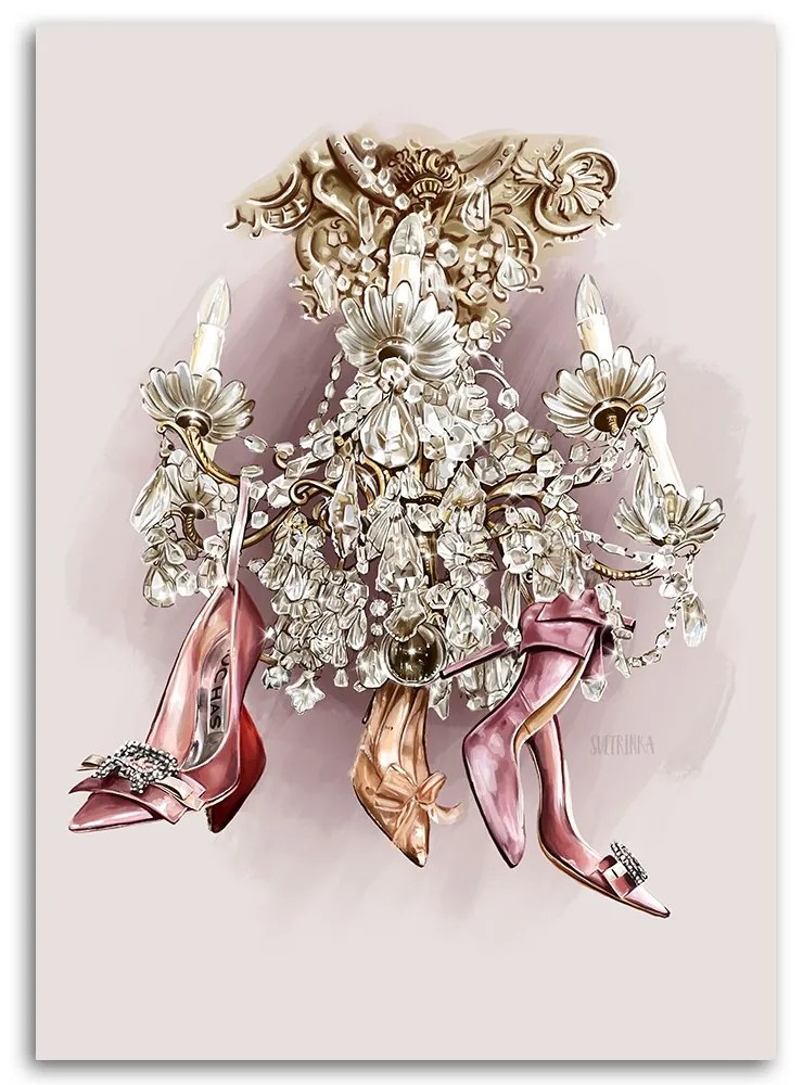 Gario Obraz na plátně Křišťálový lustr glamour boty - Svetlana Gracheva Rozměry: 40 x 60 cm