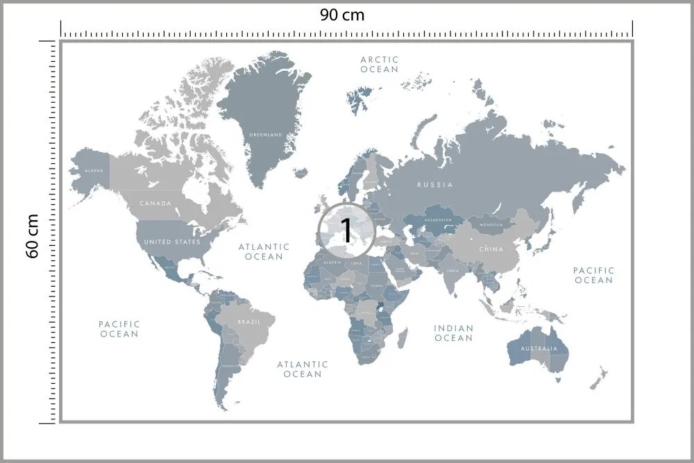 Fototapeta Mapa Světa Omyvatelný vlies 315x210