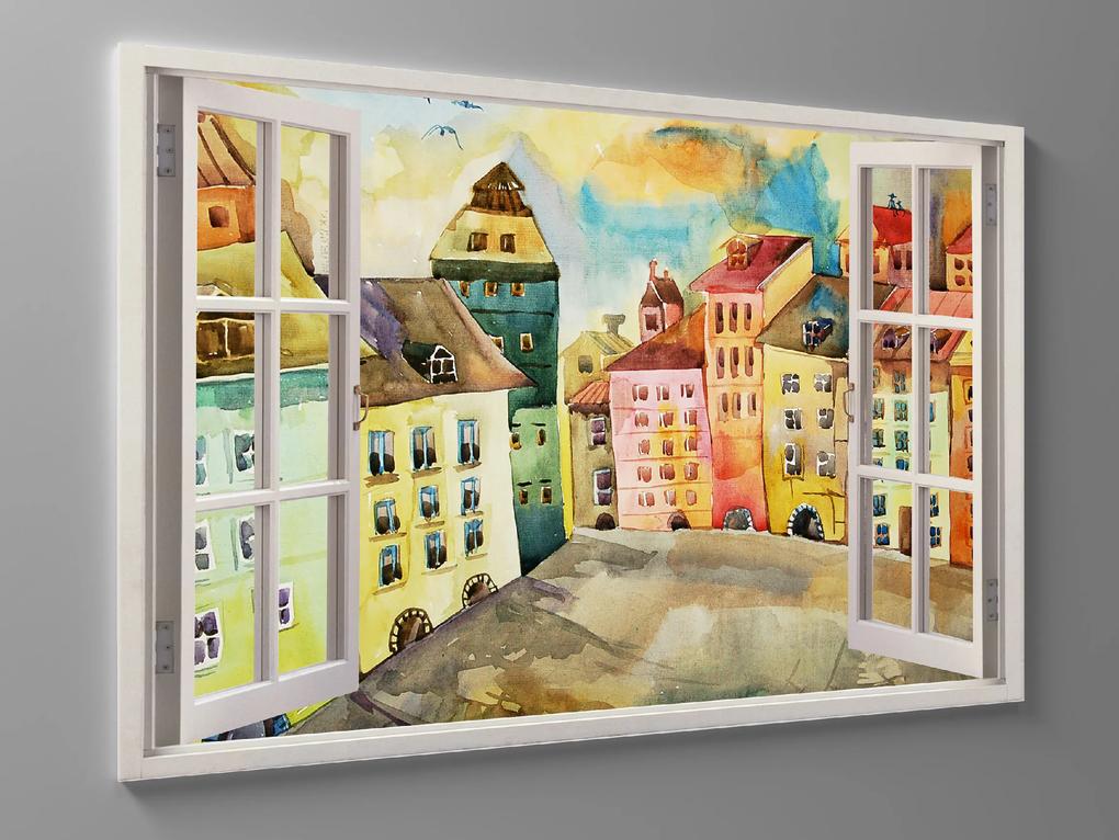 Liox Obraz malba domy Rozměr: 120 x 80 cm