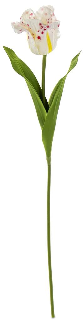 Umělý bílý tulipán s barevnými detaily 161530