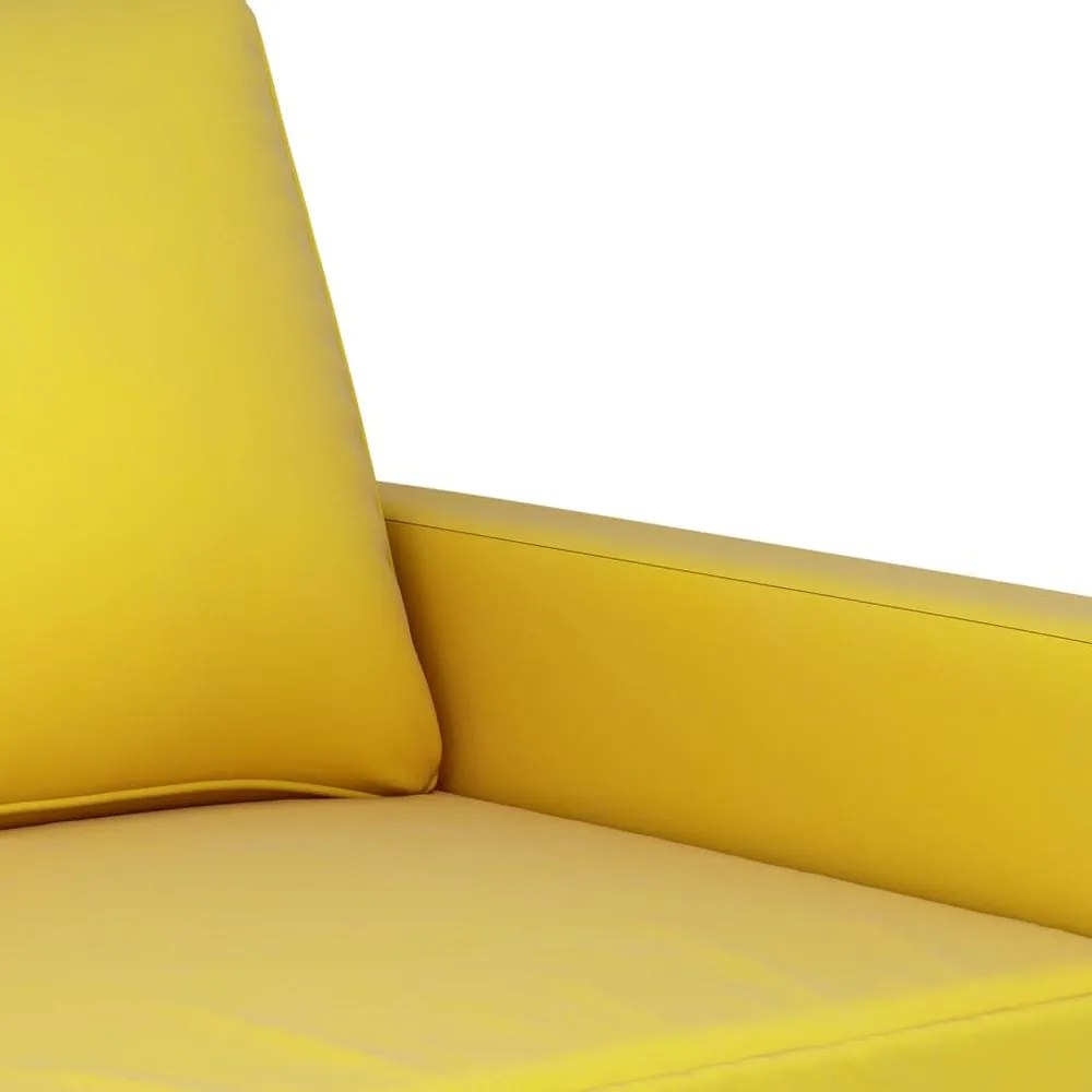 Petromila 2dílná sedací souprava s poduškami žlutá samet