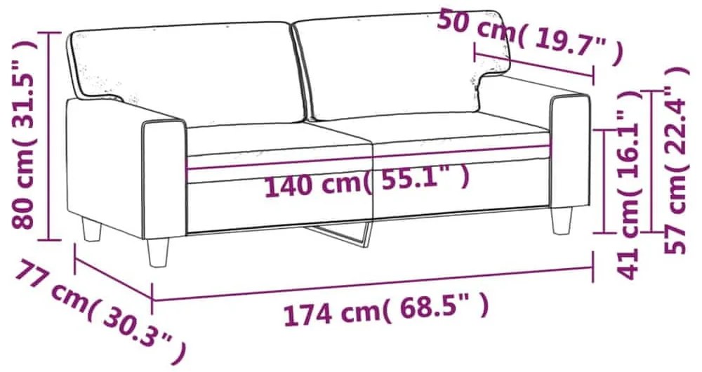 Petromila 2místná pohovka šedá 140 cm umělá kůže