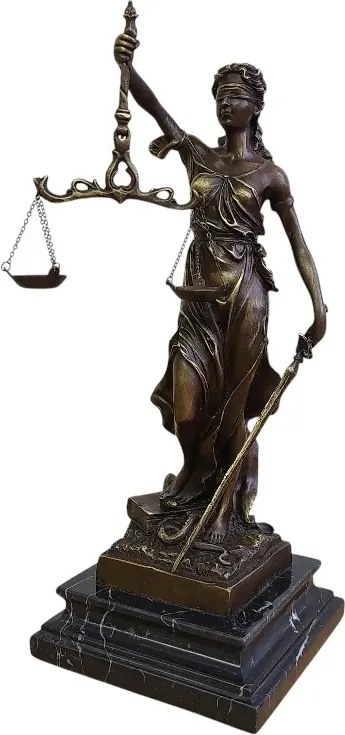 Spravedlnost Themis – Justitia, bronzová socha bohyně práva, elegantní umělecká dekorace