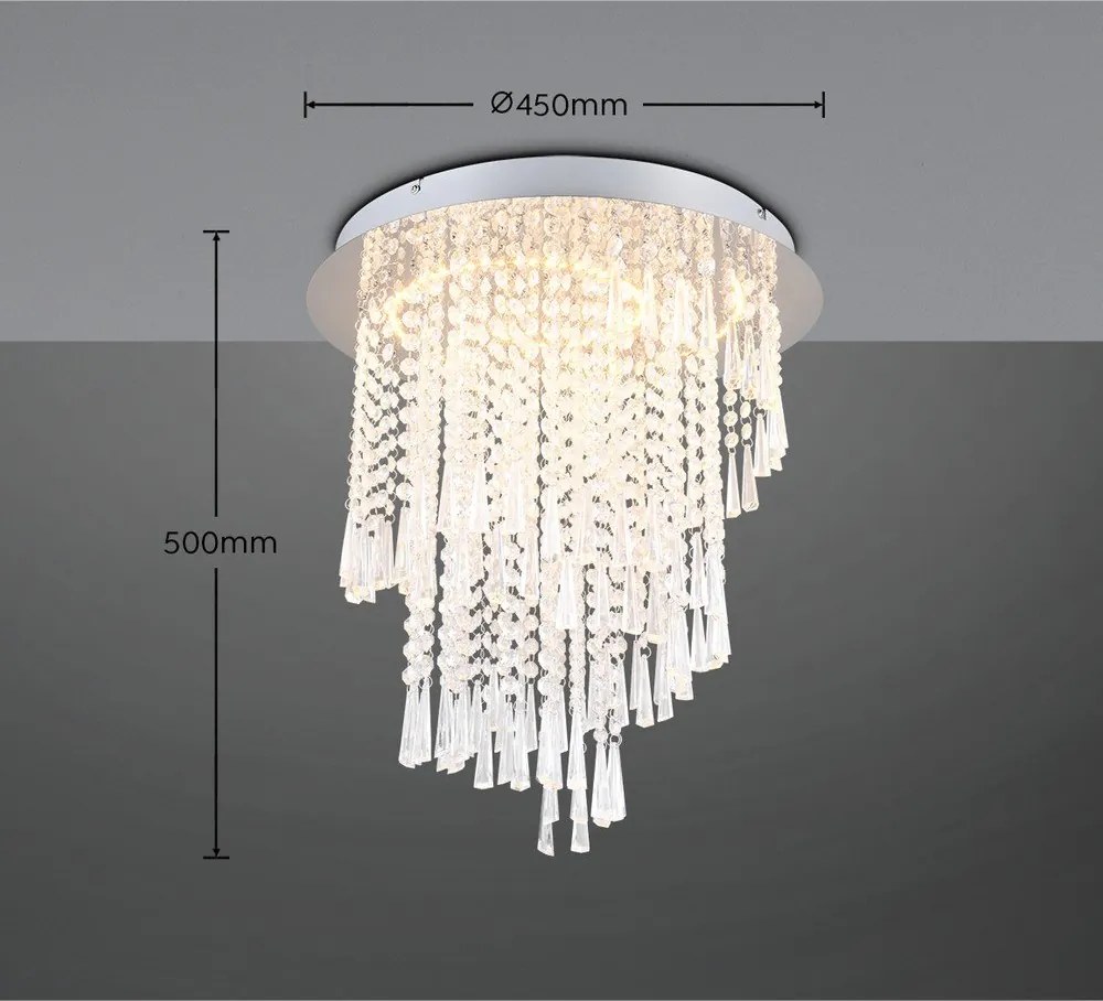 LED stropní svítidlo ve stříbrné barvě ø 45 cm Pomp – Reality