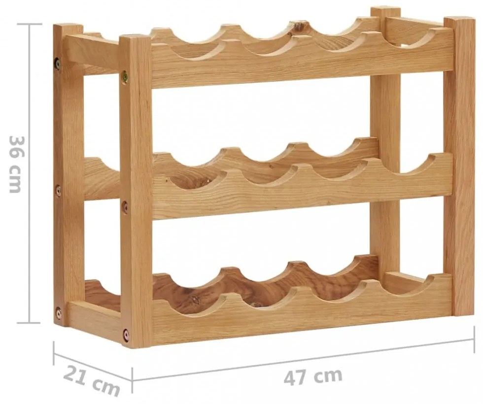 Stojan na víno na 12 lahví masivní dubové dřevo Dekorhome