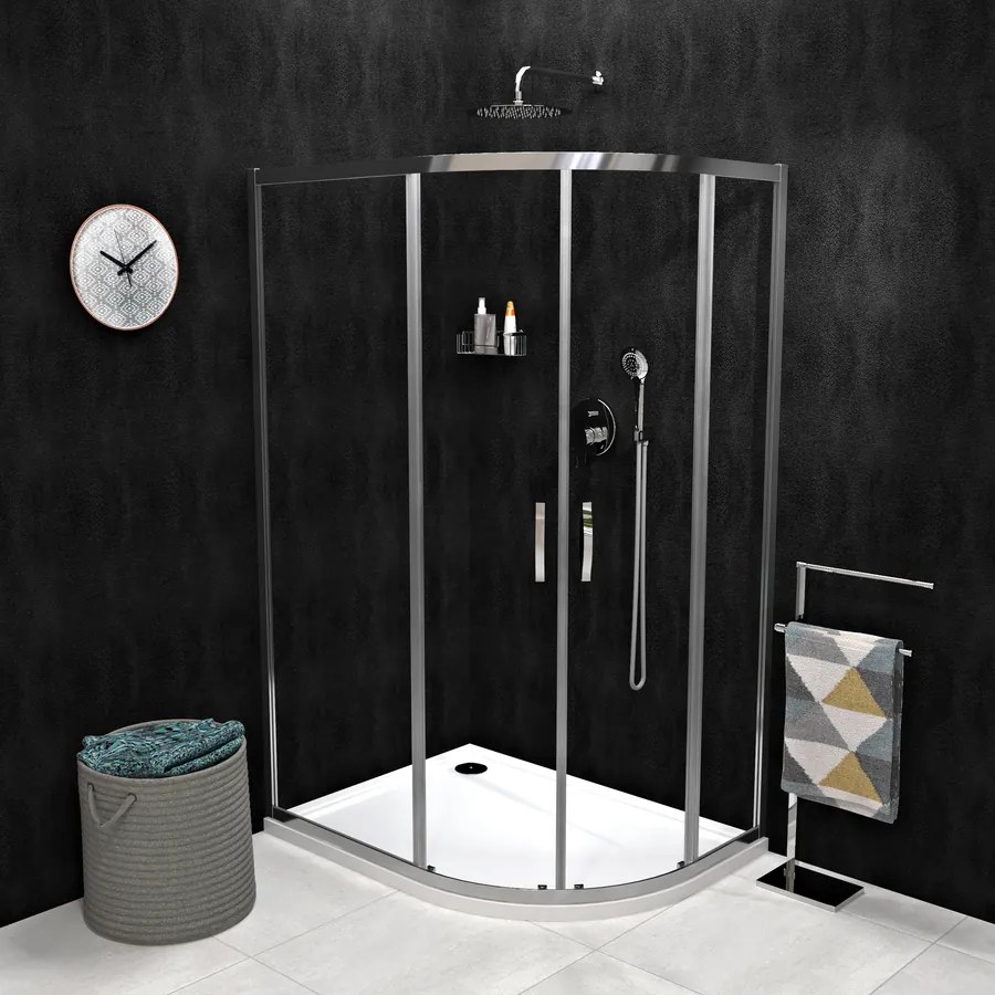 Gelco Gelco, SIGMA SIMPLY čtvrtkruhová sprchová zástěna 1000x800mm, R550, čiré sklo, GS1080