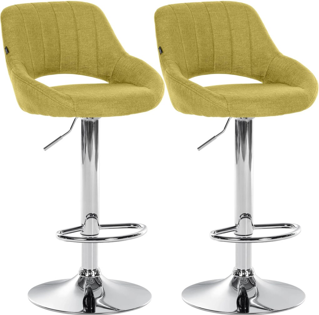 Sada 2 barových židlí Milet látka C – zelená