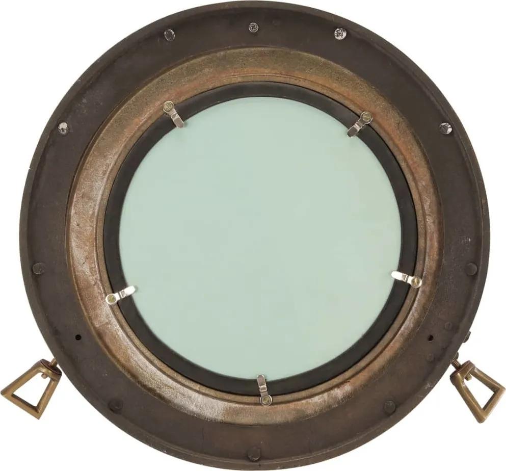 vidaXL Průzorové okénko se zrcadlem nástěnné Ø 38 cm hliník a sklo [357853]
