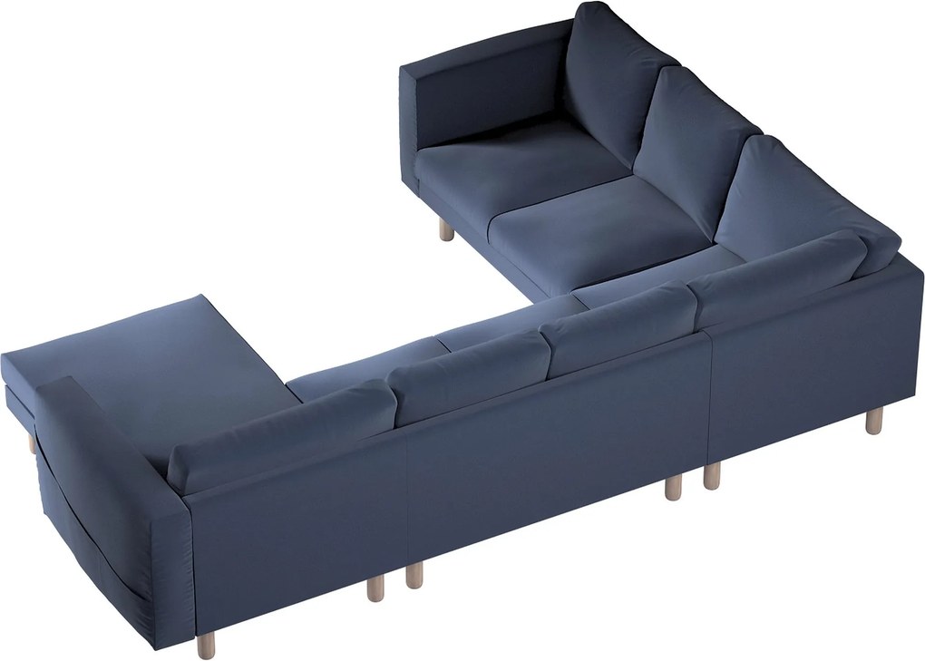 Potah na pohovku IKEA Norsborg rohová, 5-místná se šezlongem barva tmavě modrá látka sametová