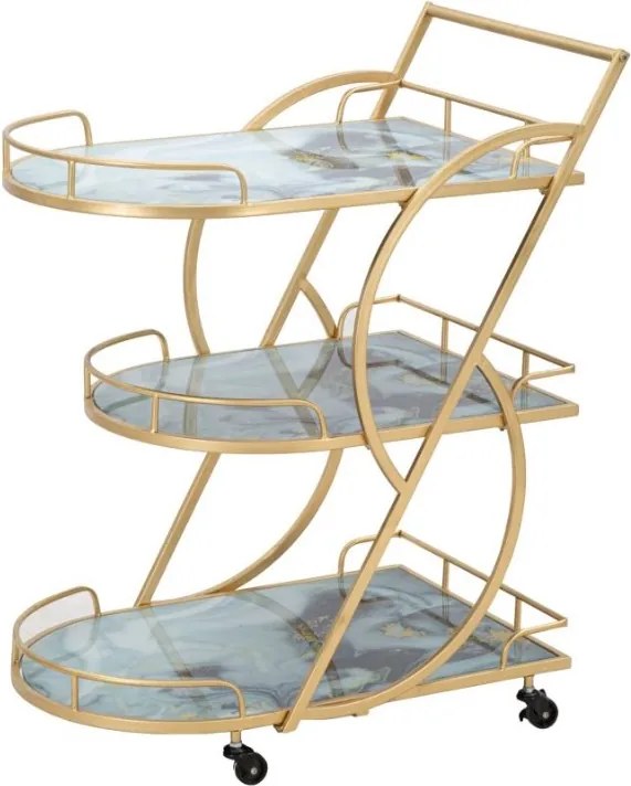 Designový servírovací vozík Odakota 71 cm zlatý