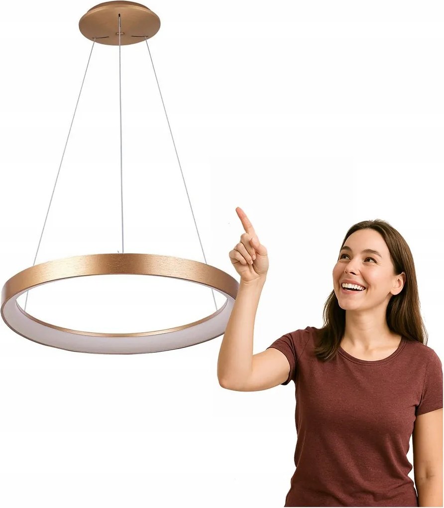 Led lampa Vico 38W zlatá, moderní do obývacího pokoje Italux