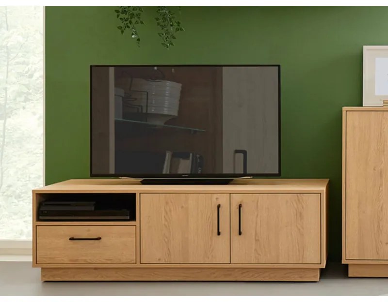 TV skříňka/stolek Maryann MR08, Barva dřeva: bílá lux / dub sušenkově hnědý + bílá lux
