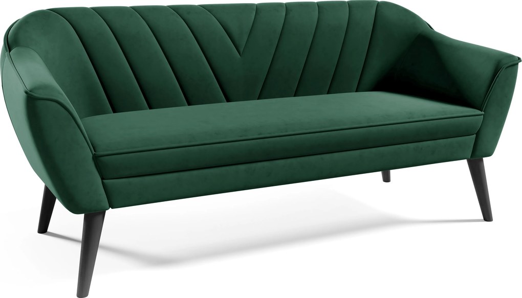 Eka Pohovka LOVA, 180 cm Látka Velutto: Vínová (Velutto 32), Výběr nohou: Přírodní