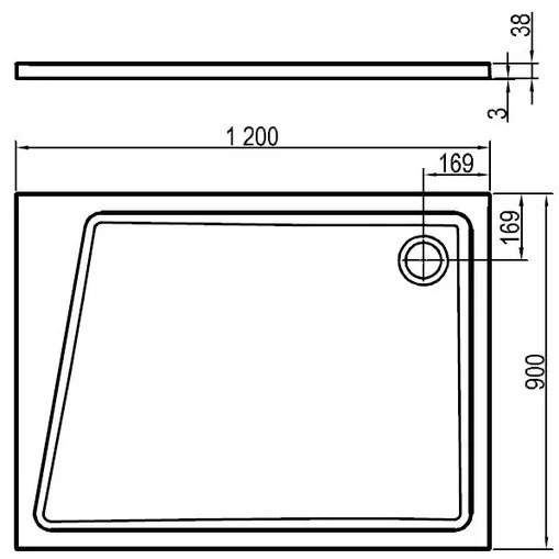 Ravak Galaxy Pro 10° Gigant Vanička obdélník 120x90 cm, bílá XA05G70101L