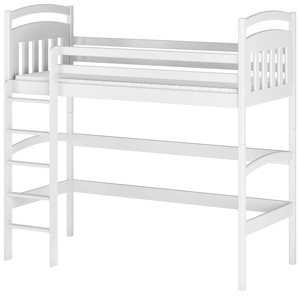 Dětská postel 80 cm Theo (s roštem a úl. prostorem) (bílá). 1012777