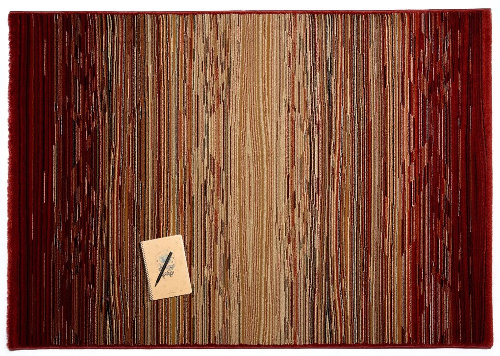 Spoltex, Kusový koberec Cambridge red/beige 5668, 80x150, červená, obývací pokoj