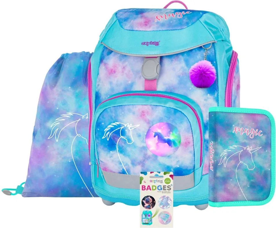 OxyBag Školní set 4 ks OXY Sherpy Unicorn