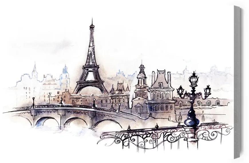 Obraz Krásné Město Paříž Nedostatek Nedostatek Přírodní plátno 90x60