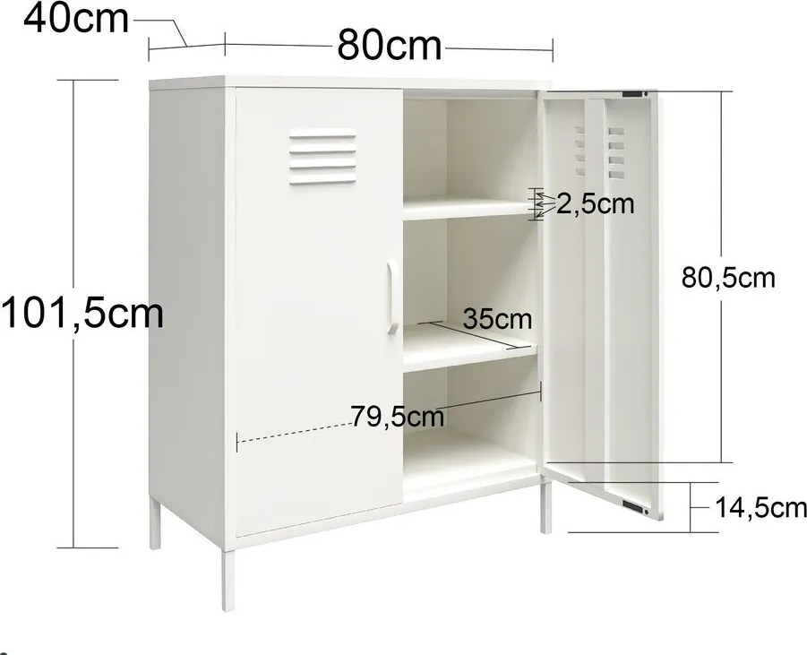 Černá kovová skříňka 40x102x80 cm Mission District – Støraa