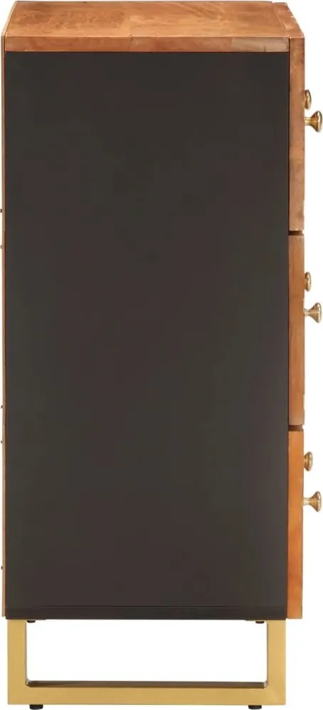 vidaXL Odkládací skříňka hnědá a černá 60x33,5x75 cm masivní mangovník [356786]