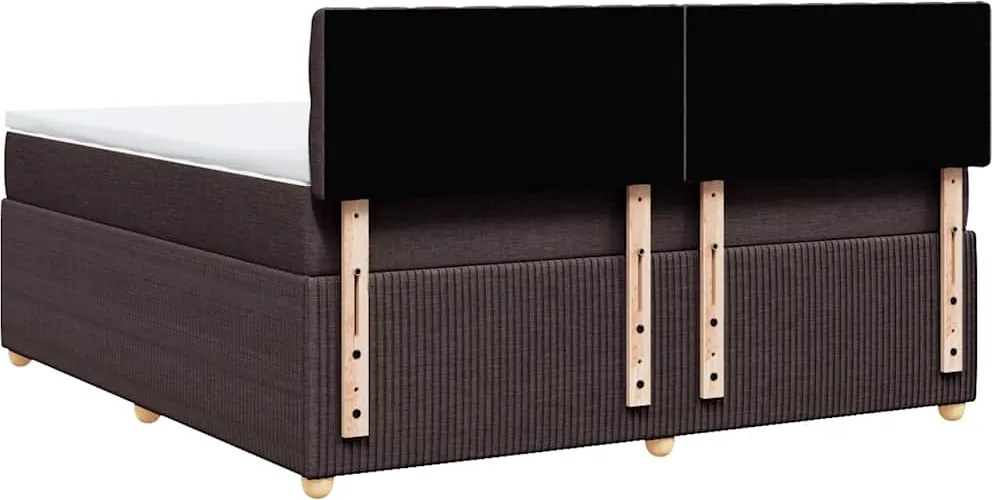 Box spring postel s matrací tmavě hnědá 180x200 cm textil 3287545