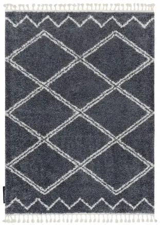 koberec BERBER ASILA B5970, šedo bílý střapce, Maroko Shaggy velikost 240x330 cm | krásné koberce cz