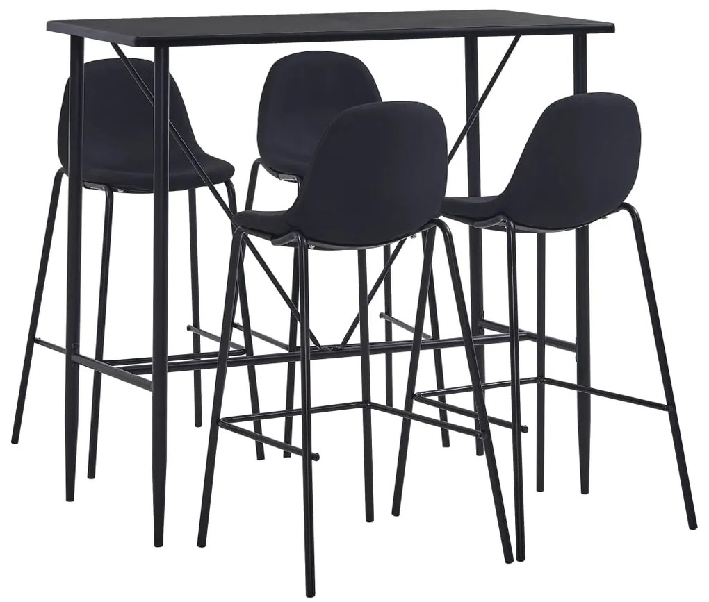 5dílný barový set textil tmavě šedý