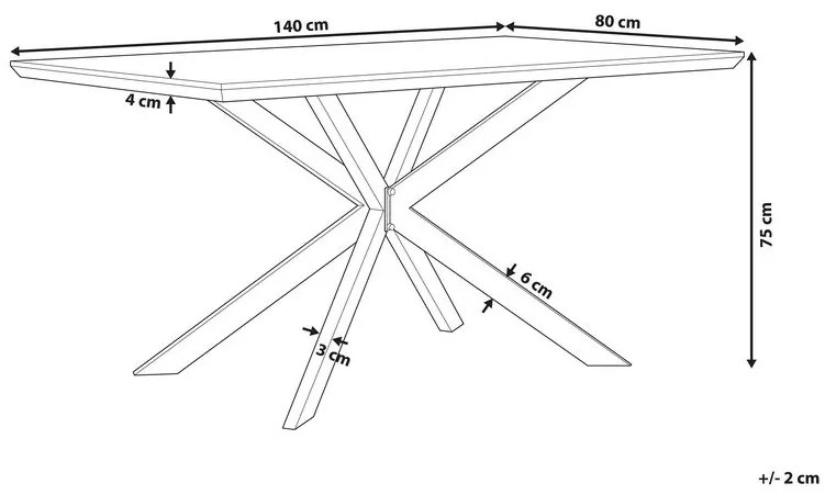 Jídelní stůl SPECTRA betonový vzhled 140 x 80 cm Beliani