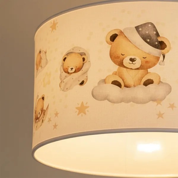 BRILAGI - LED Dětský lustr na lanku BOBO 1xE27/60W/230V pr. 35 cm bílá/medvídci