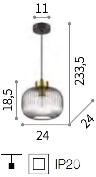 Ideal Lux Závěsné svítidlo MINT-2 SP1, ø 24 cm Barva: Zelená