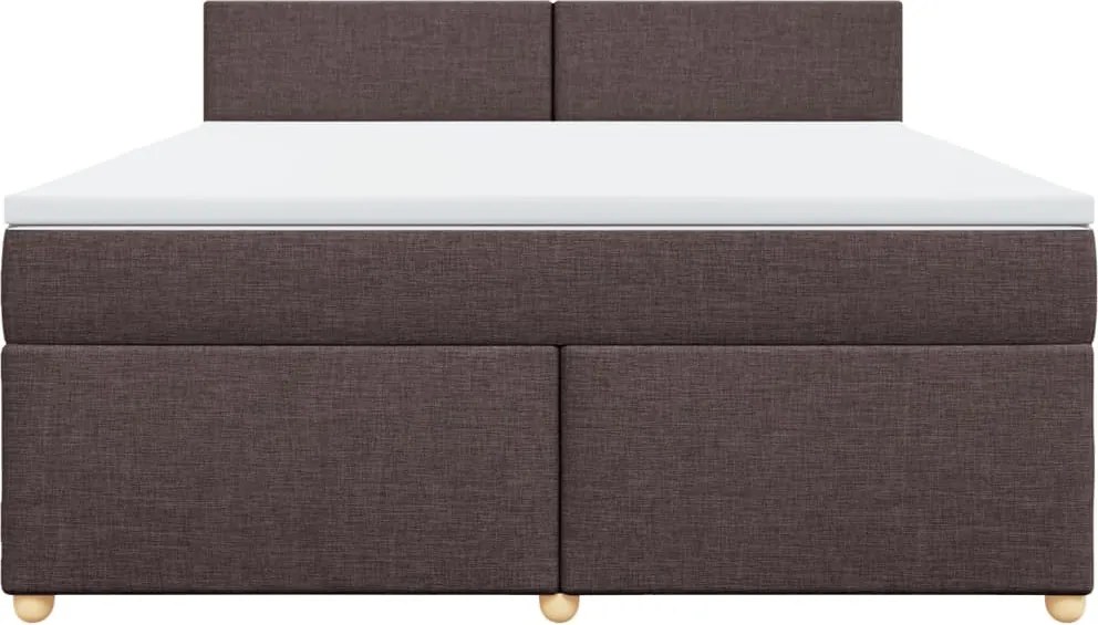 Box spring postel s matrací tmavě hnědá 180x200 cm textil 3289055