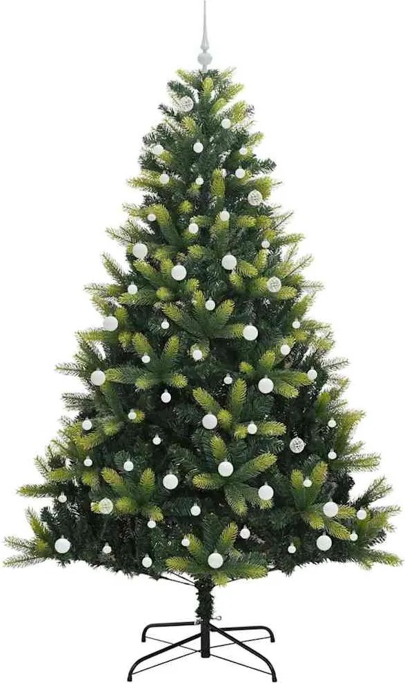 Umělý skládací vánoční stromeček 300 LED Zelená 240 cm PVC a PE 3396012