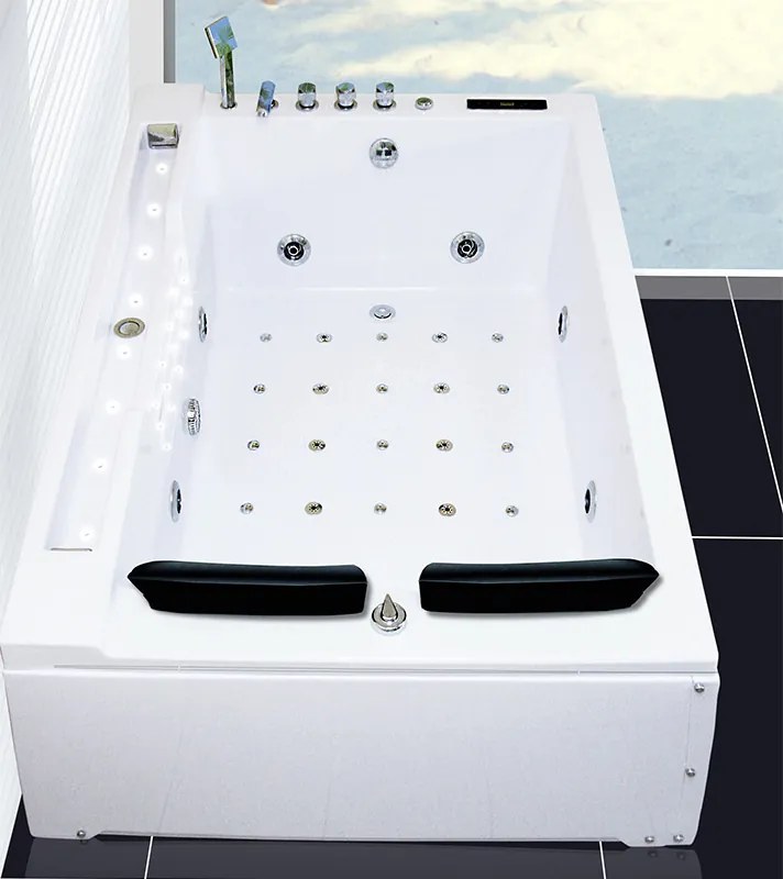 BPS-koupelny Hydromasážní vířivá vana Fenix 606BH 180x120 s ohřevem vody, levá