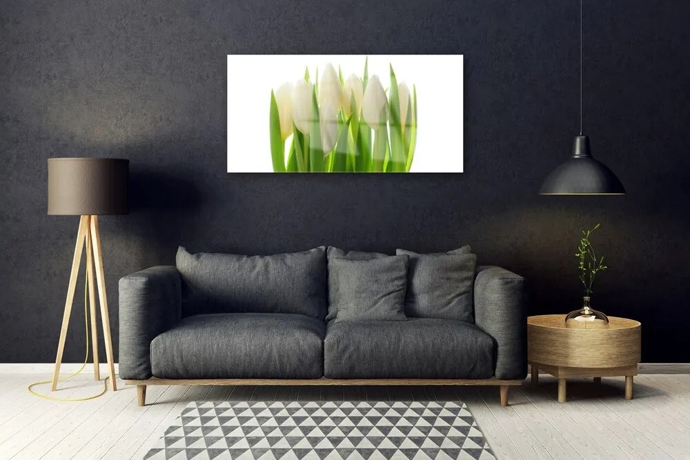 Obraz na skle Tulipány Rostlina Příroda 140x70 cm