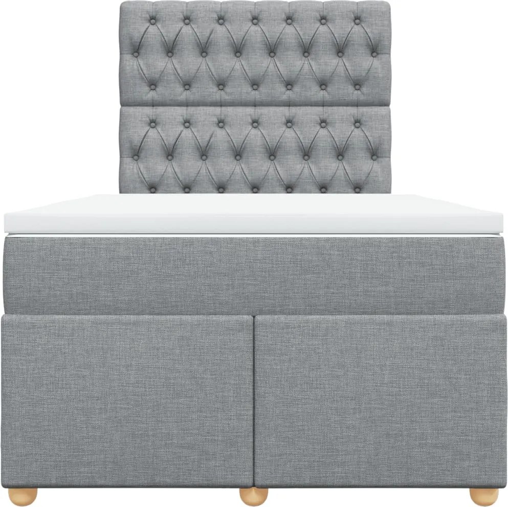 Box spring postel s matrací světle šedá 120 x 200 cm textil 3291254